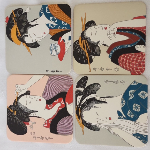 Ukiyoe | Accents | Vintage Ukiyoe Japanese Coasters By Utamaro | Poshmark